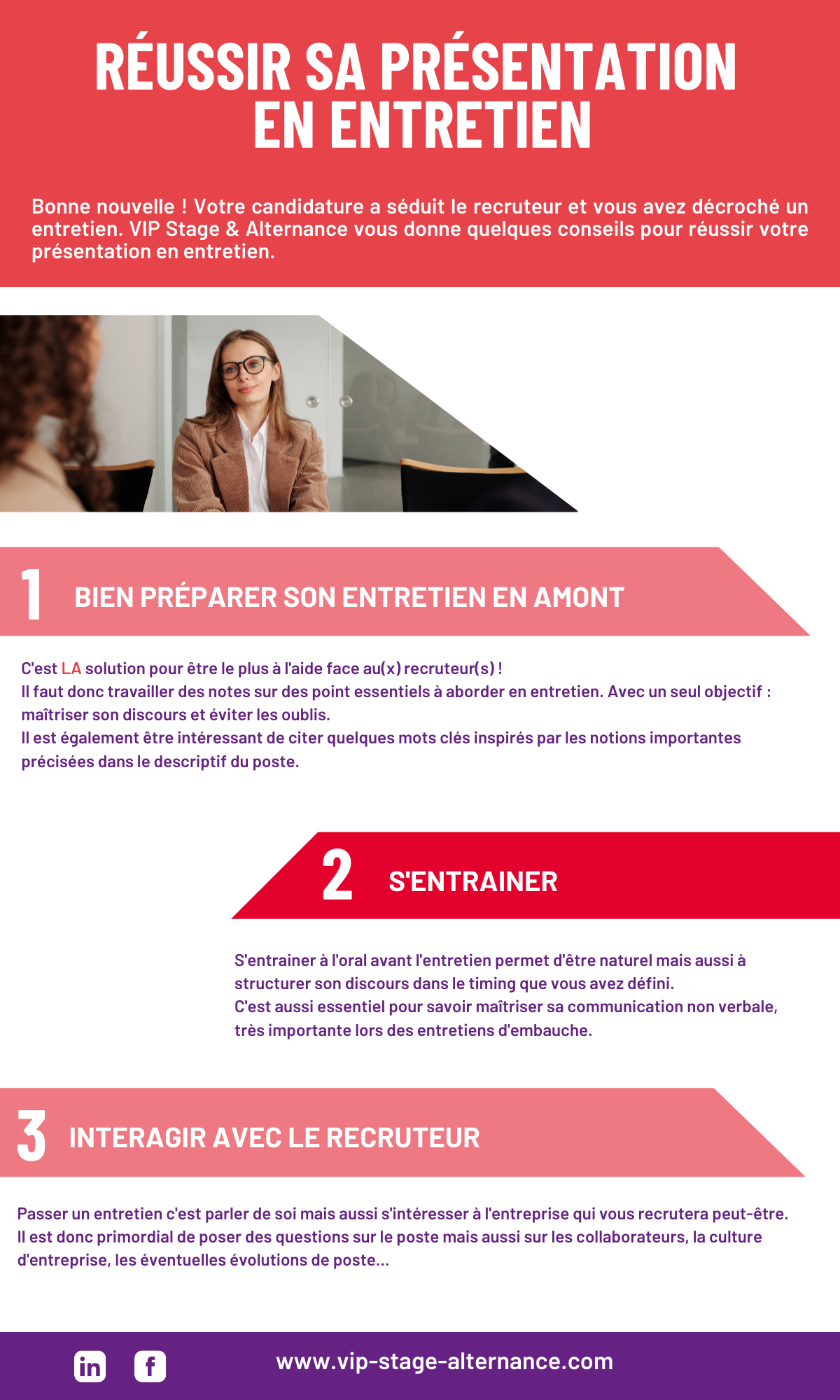 Réussir sa présentation en entretien - VIP Stage & Alternance